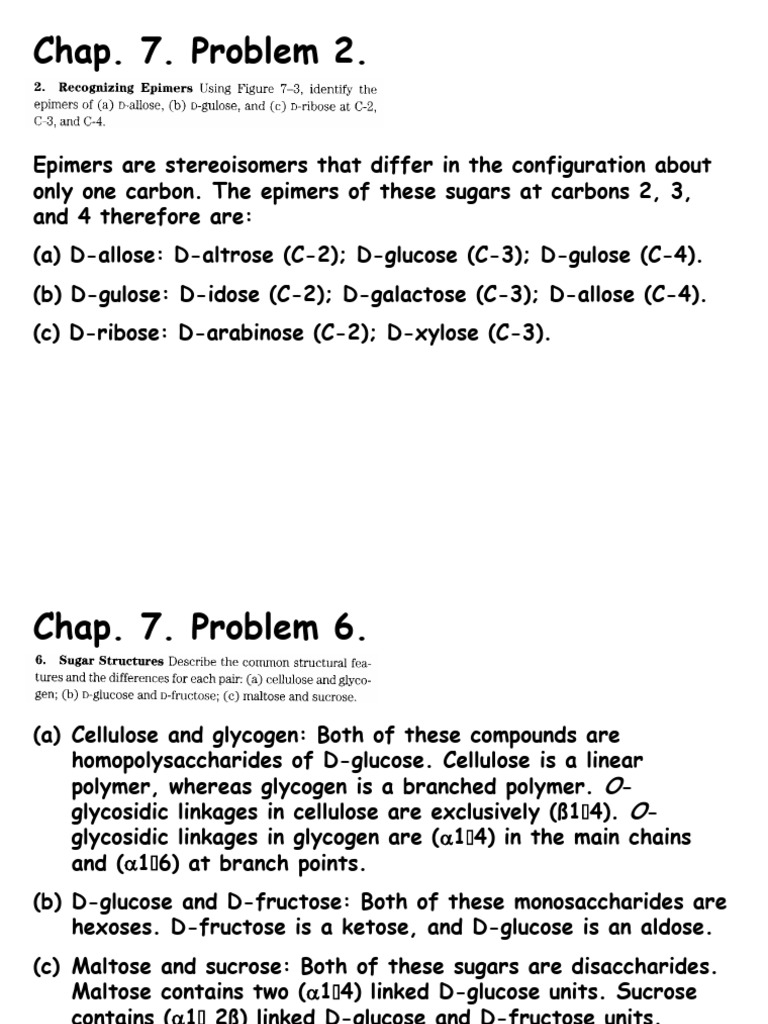 s15 Miller Chap 7 Problems | PDF | Glucose | Carbohydrates