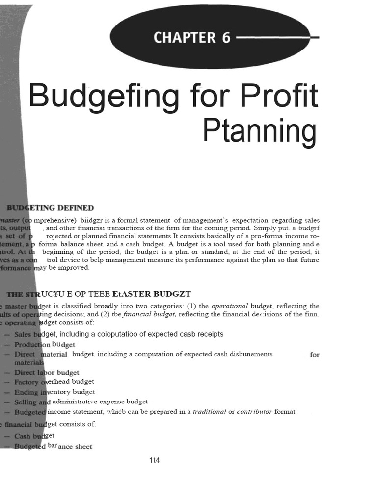 Chapt.6 Budgeting for profit planning-dikonversi | PDF | Inventory | Expense