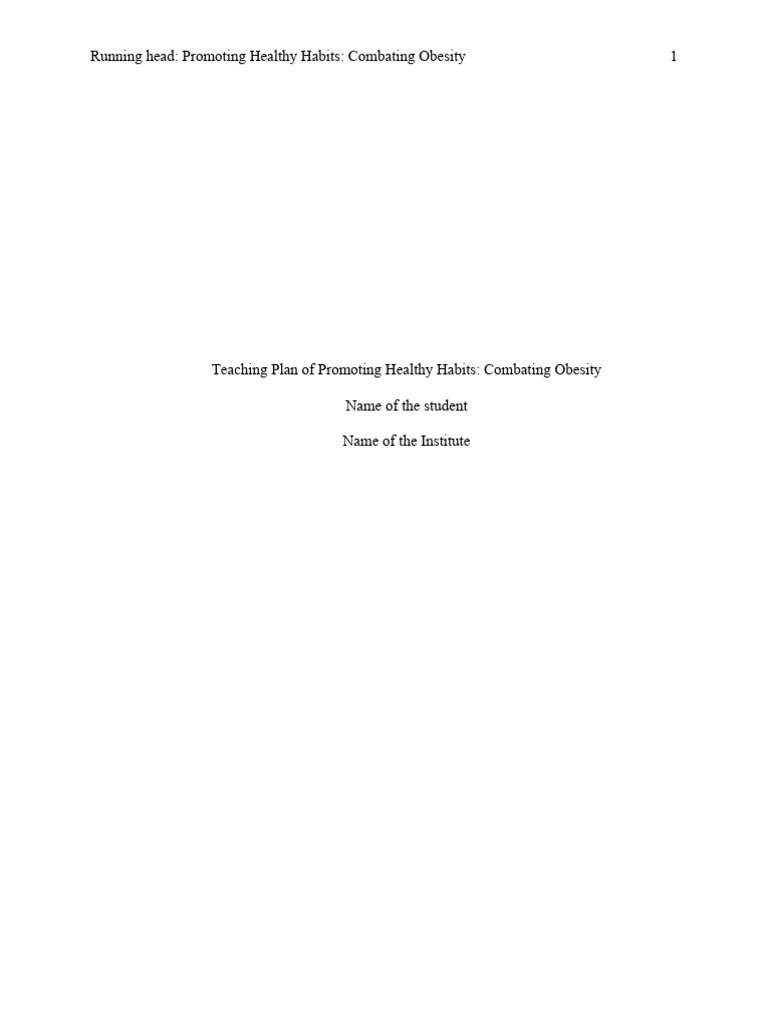 Lesson Plan 2 | PDF | Obesity | Behavior