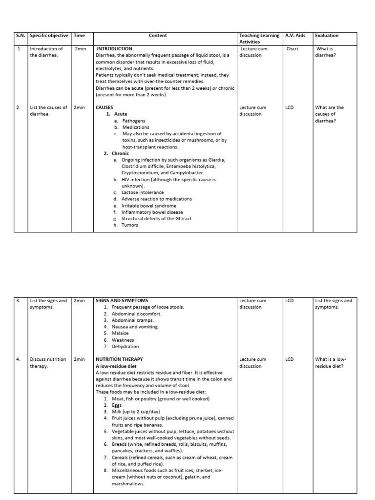 Health Education on Diarrhea Management | PDF | Diarrhea | Clinical ...