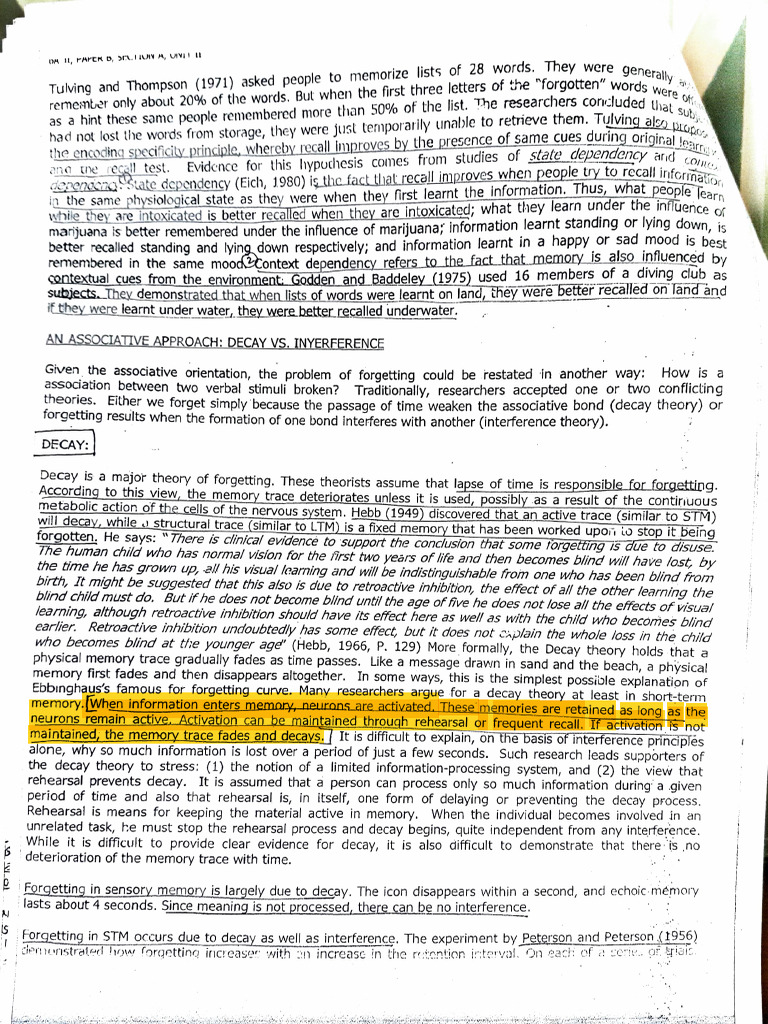 BA 2 Memory Part 2 | PDF | Memory | Recall (Memory)