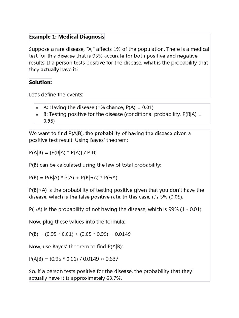 Bayes Theorem Application Download Free Pdf Sensitivity And