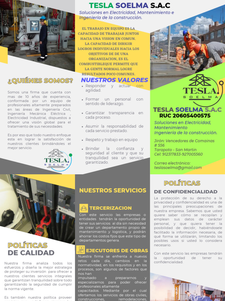 Folleto Brochure de Servicios Empresa Profesional Amarillo | PDF