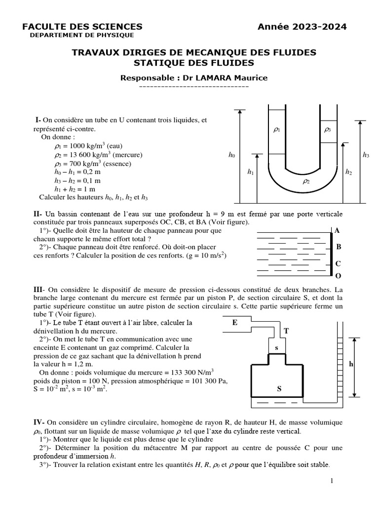 TD Phy 341 Statique | PDF