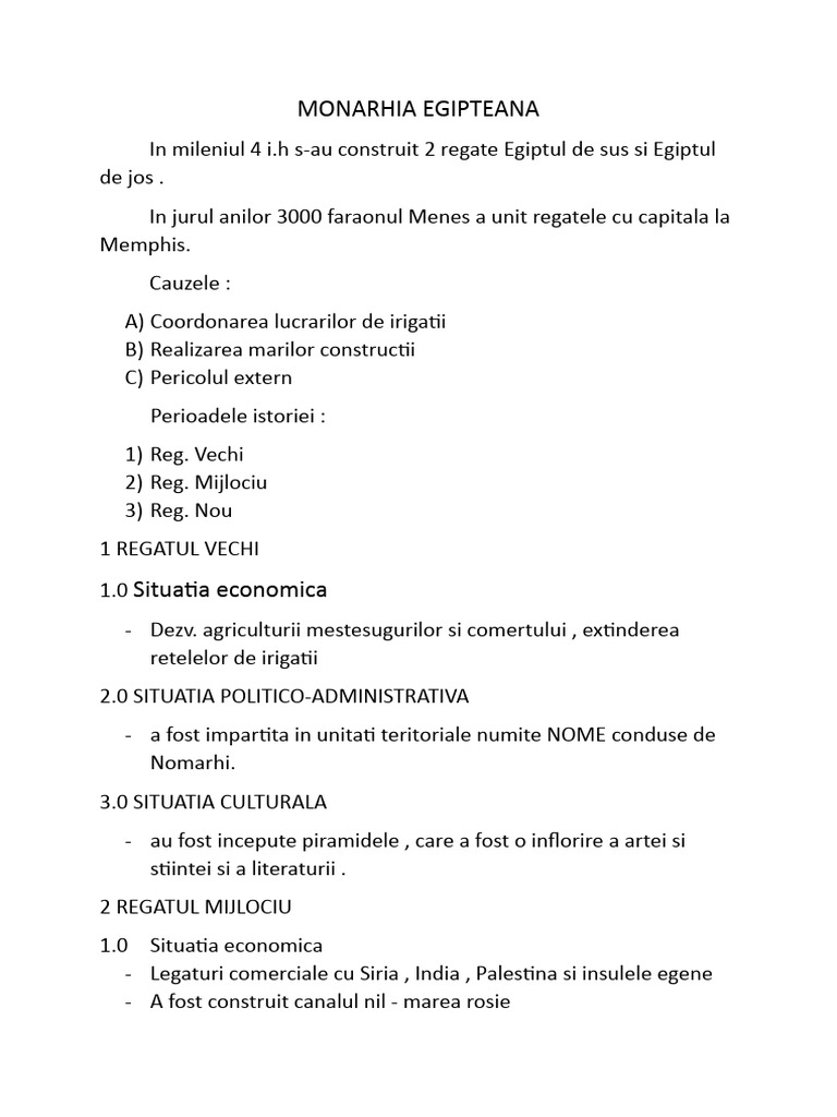 Monarhia Egipteana | PDF