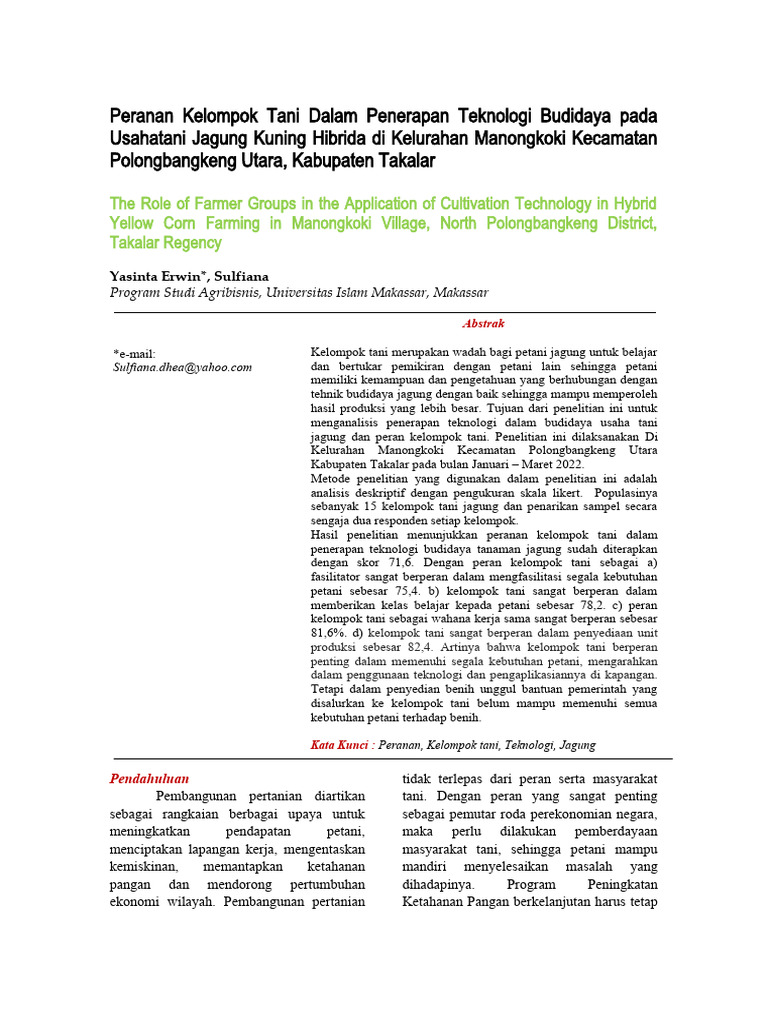 Agriculture System Journal | PDF