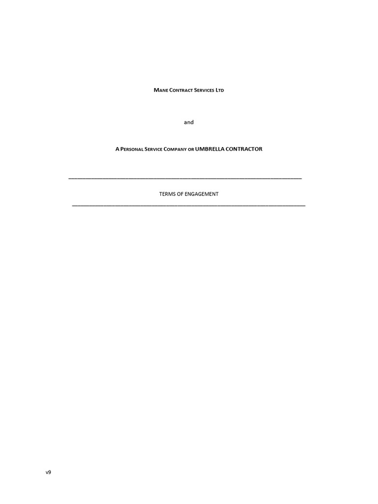 Terms of Engagement - PSC or Umbrella Contractor PDF | PDF | Employment ...