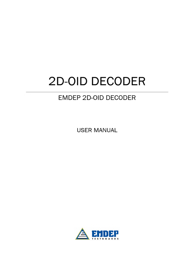 2014RO 06514 - Manual 2D OidDecoder - EN - v2.5 | PDF | Barcode ...