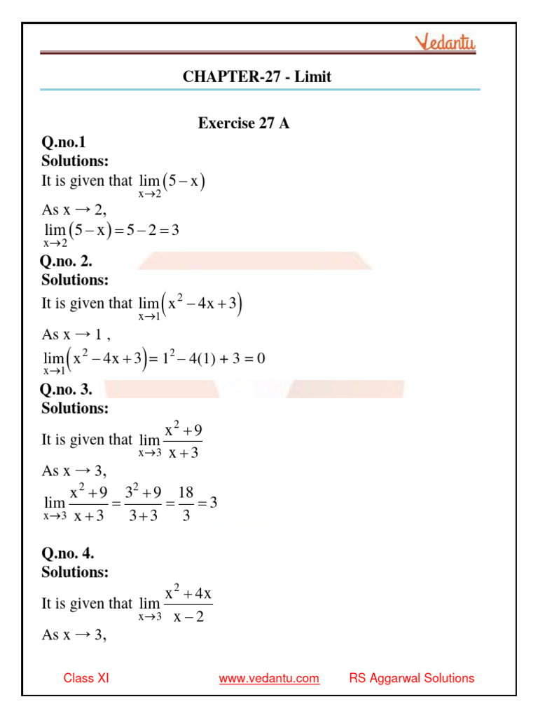 RS Aggarwal Class 11 Solution | PDF