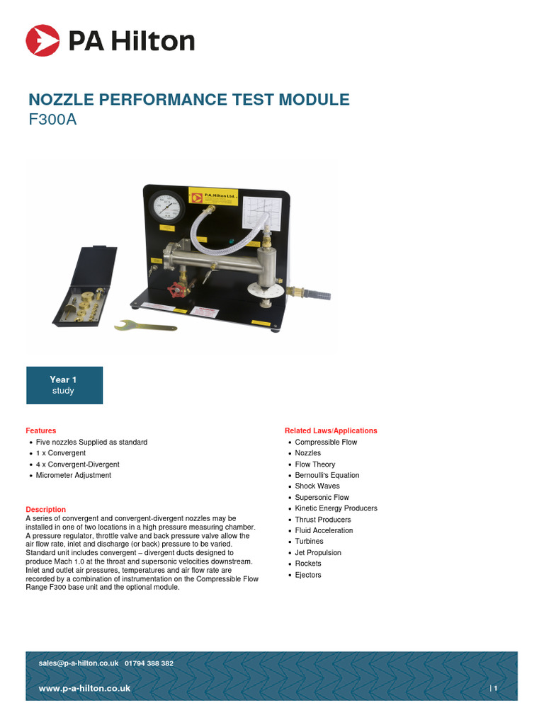 F300a-Nozzle Performance Test Module | PDF | Nozzle | Jet Engine
