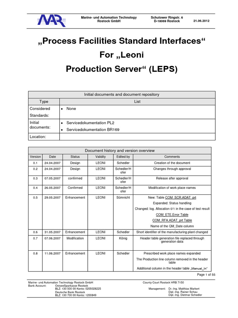 Process Facilities Standard Interfaces Guide | PDF | Databases ...