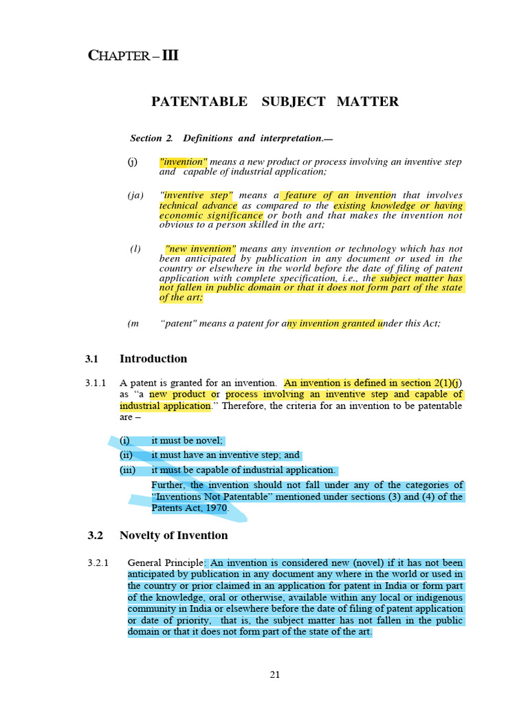 Patentable Subject Matter | PDF | Glossary Of Patent Law Terms | Prior Art
