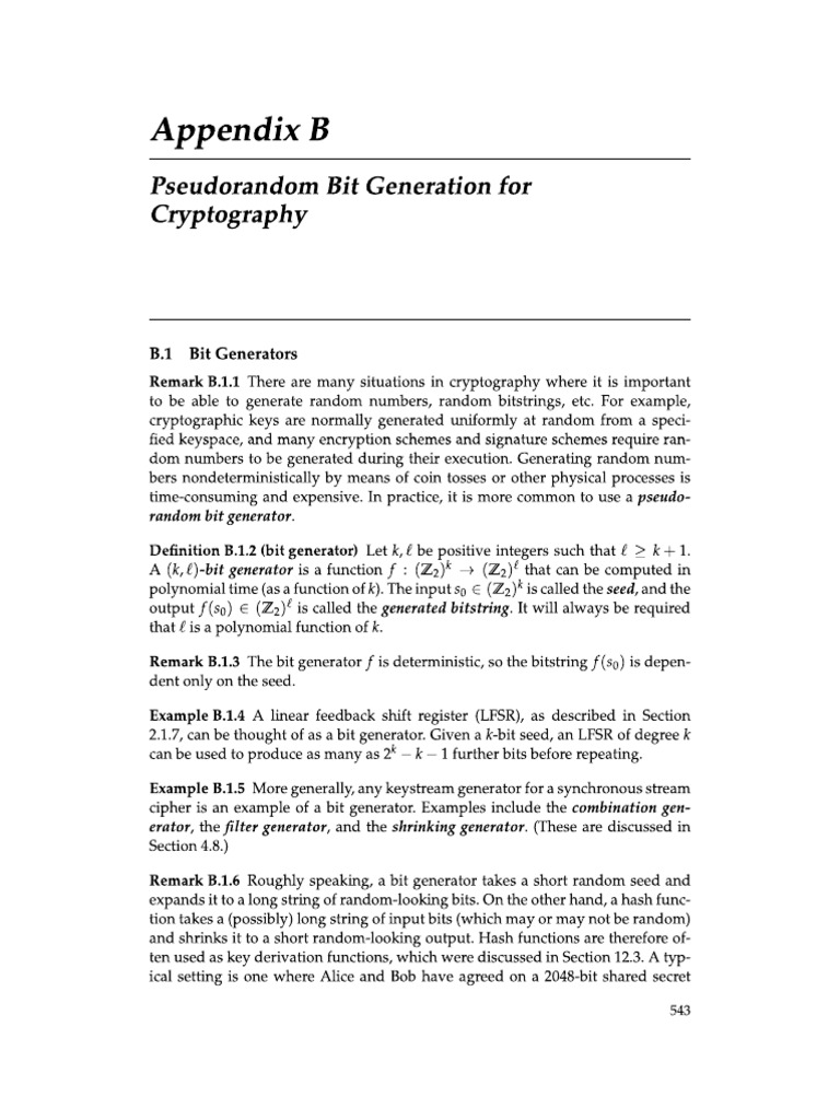 Pseudorandom Bit Generation | PDF Pseudorandom Bit Generation | PDF