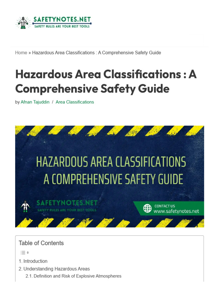 Hazardous Area Classifications - A Comprehensive Safety Guide | PDF ...
