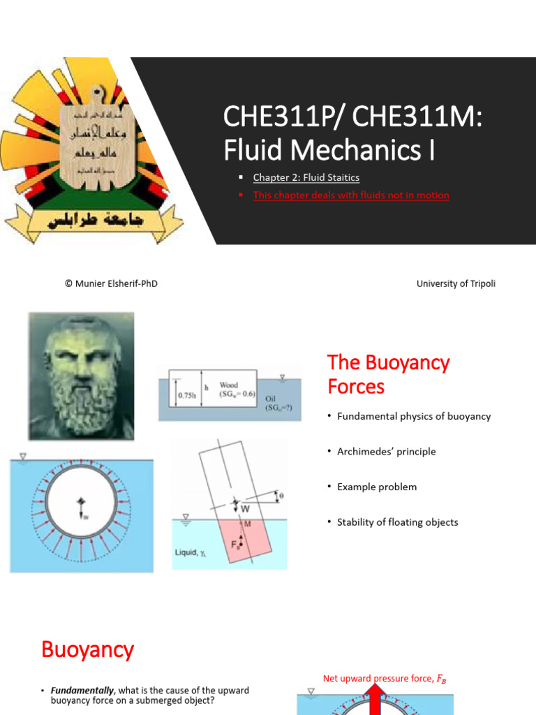 Frank White I Chapter 2 (Fluid Statics Buoyancy Force) | PDF