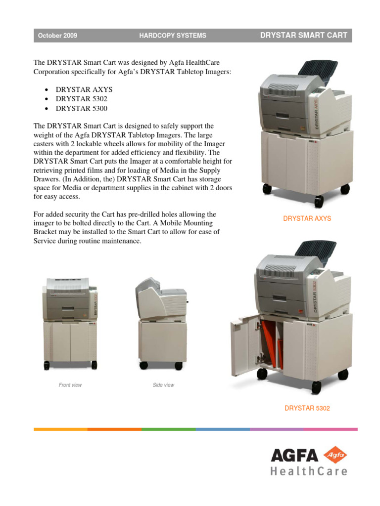 AGFA Drystar AXYS Smart Cart Data Sheet | PDF | Manufactured Goods