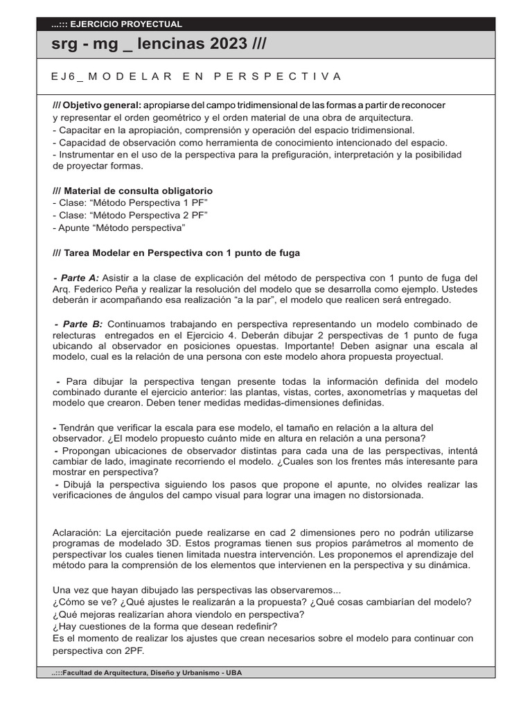 EJERCICIO - 6 - Modelar en Perspectiva | PDF | Perspectiva (Gráfica)