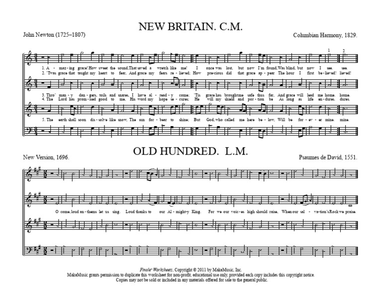 New Britain Old 100 Shapenotes PDF