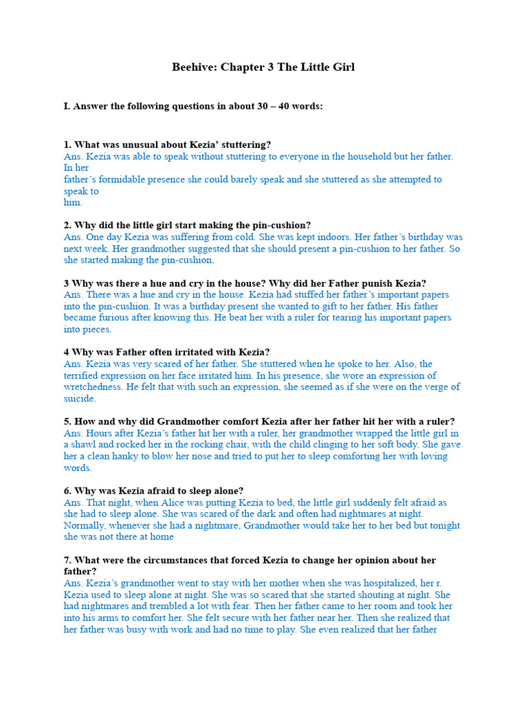 Beehive - The Little Girl Q & A | PDF