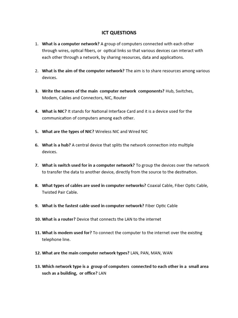 Ict Questions | PDF