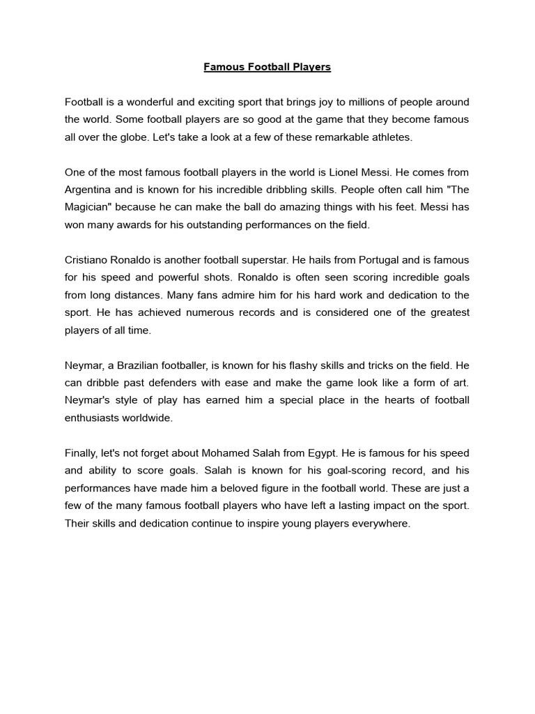 Famous Football Players - AH | PDF