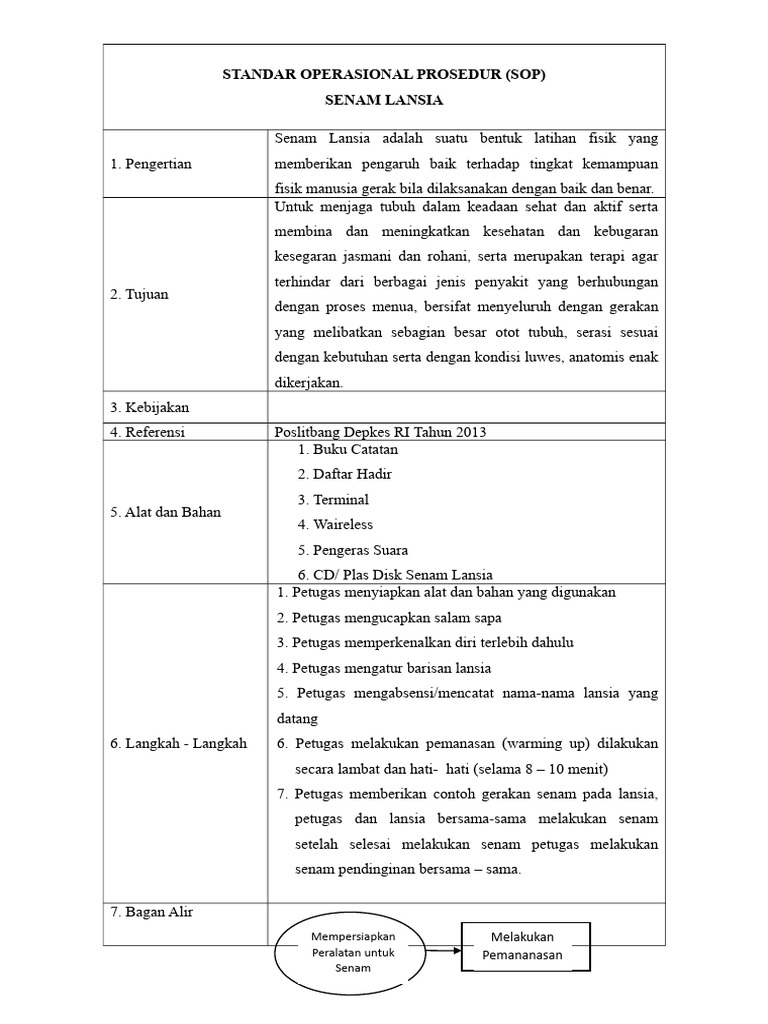 Sop Senam Lansia 7 PDF Free | PDF