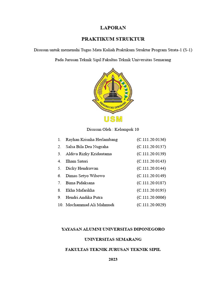 Laporan Praktikum Struktur Teknik Sipil | PDF