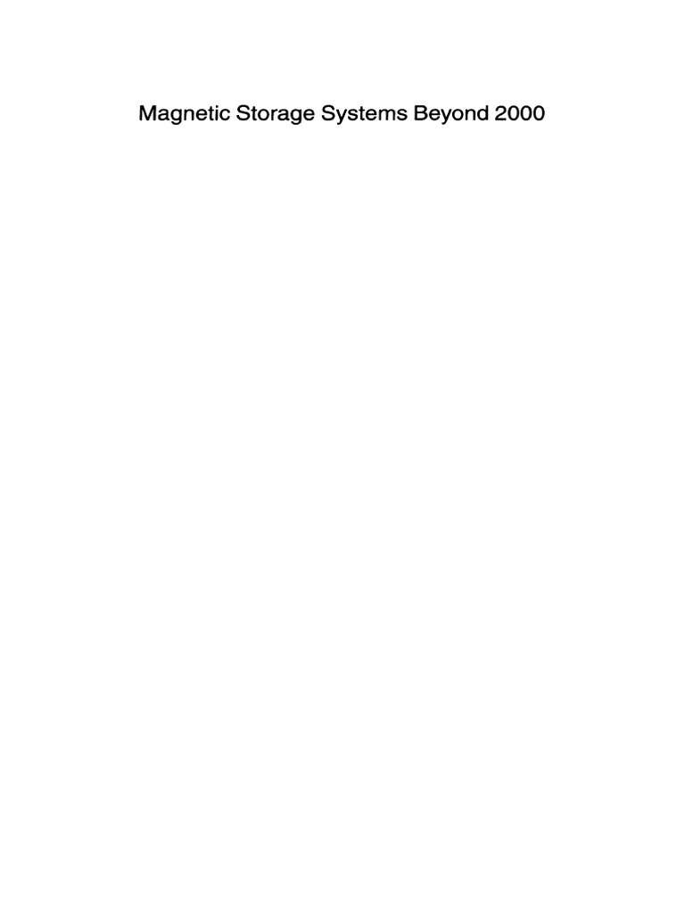 Magnetic Storage Systems Beyond 2000 | PDF | Technology & Engineering