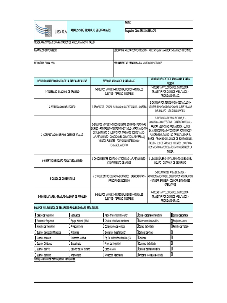 004 PLANILLA ATS VIBROCOMPACTADOR_111533_230504_202354 | PDF