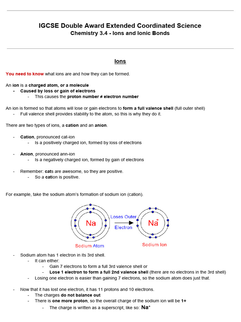 c3 4 Ionsandionicbonds | PDF | Ion | Ionic Bonding