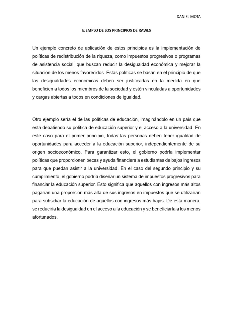 Ejemplo de Los Principios de Rawls | PDF