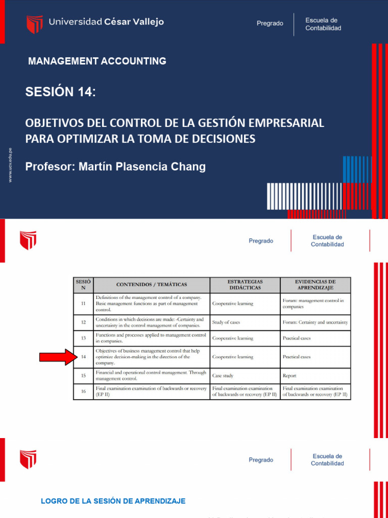 Sesión 14 - Infomes de Gestión y Optimazación Costos - MANAC | PDF