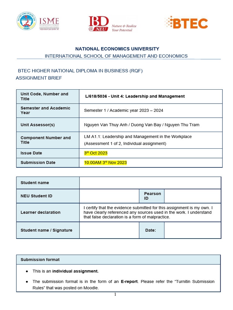 LM - A1 Assignment Brief - 2023 Fall | PDF