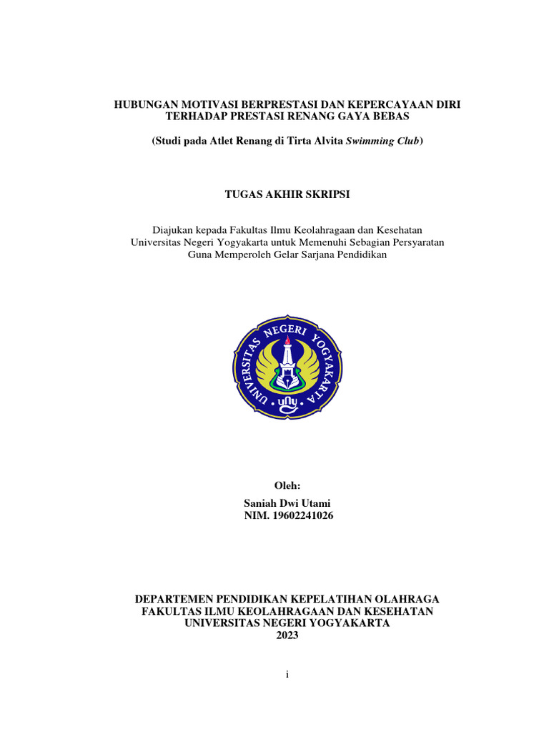 Hubungan Motivasi Berprestasi Dan Kepercayaan Diri | PDF | Karier & Perkembangan | Sains ...