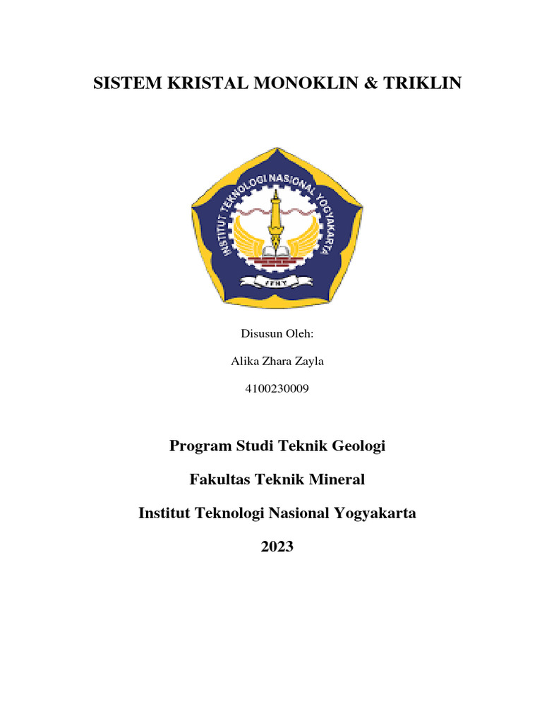 Sistem Kristal Monoklin & Triklin | PDF | Ilmu Sosial