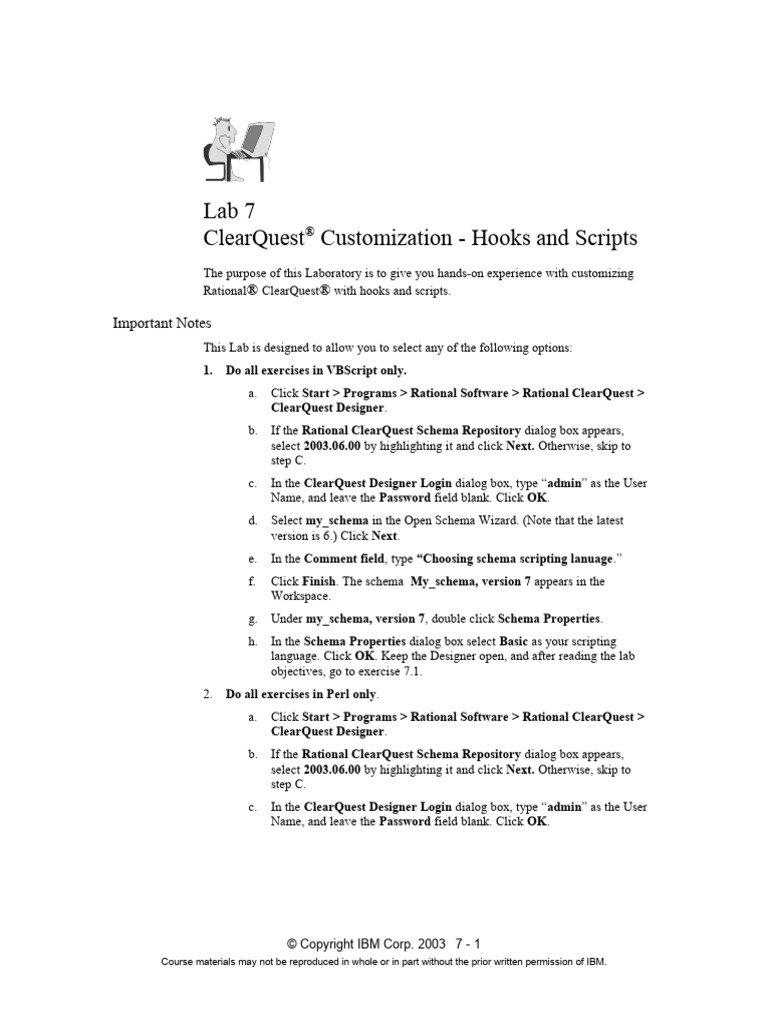 Scm490 07 Clearquest Customization Hooks And Scripts Pdf