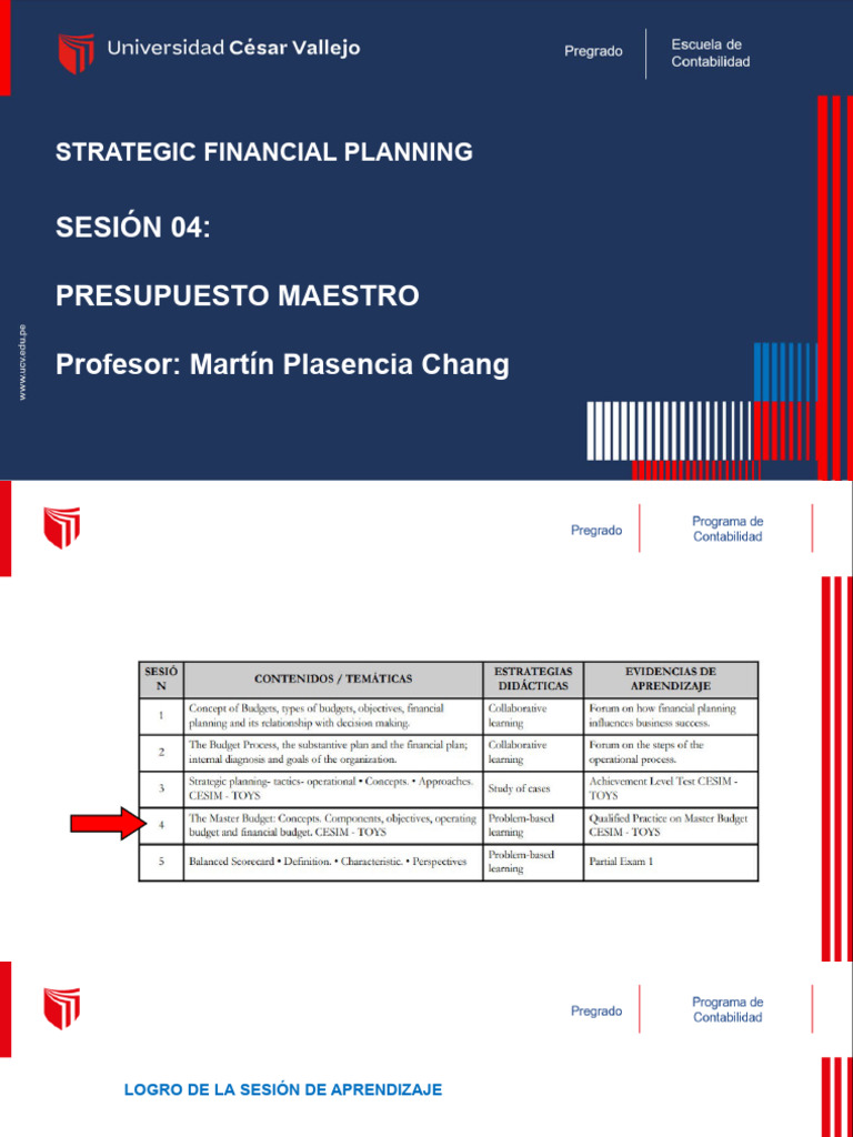 Sesión 4 - Presupuesto Maestro - SFP | PDF