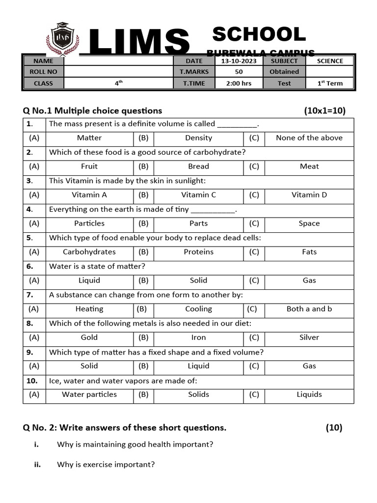 Science 4th Class | PDF