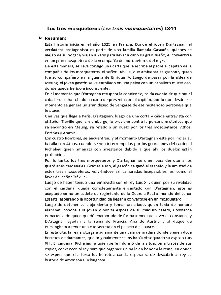 Los Tres Mosqueteros | PDF