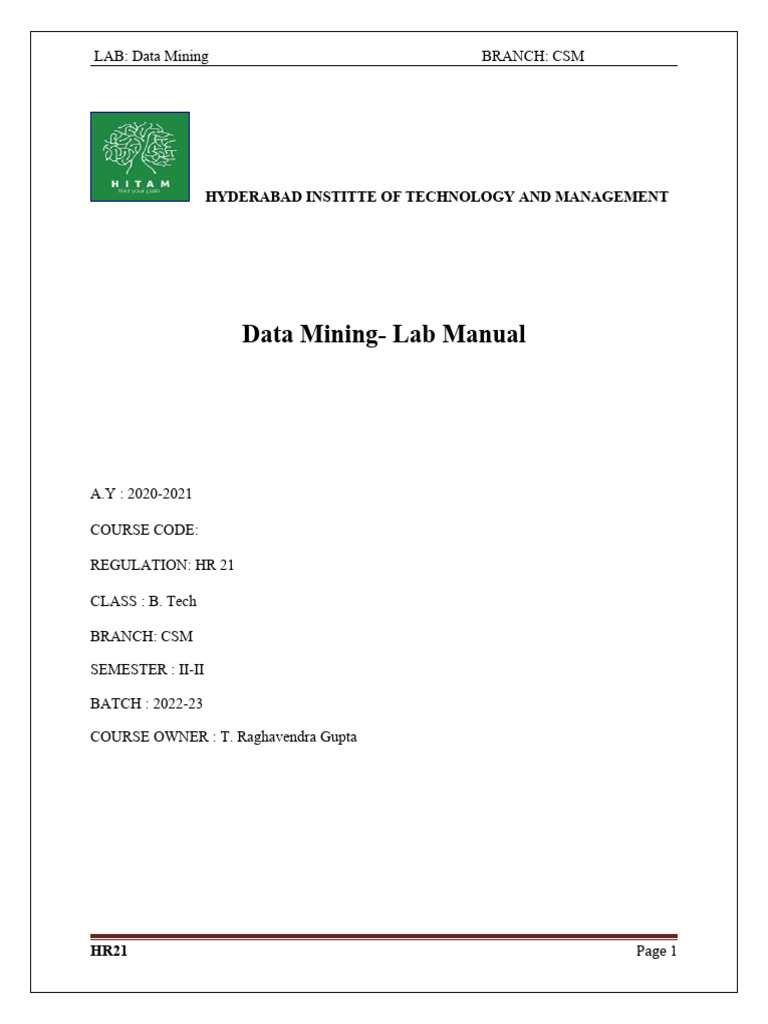 Weka Lab - Revised | PDF Weka Lab - Revised | PDF