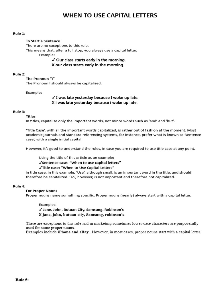 When To Capitalize | PDF | Language Arts & Discipline