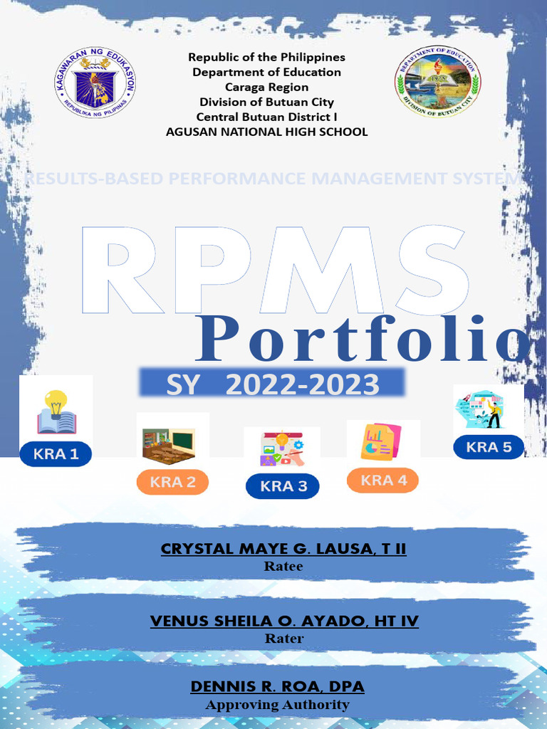 RPMS Portfolio for SY 2022-2023 | PDF | Career & Growth | Language Arts & Discipline