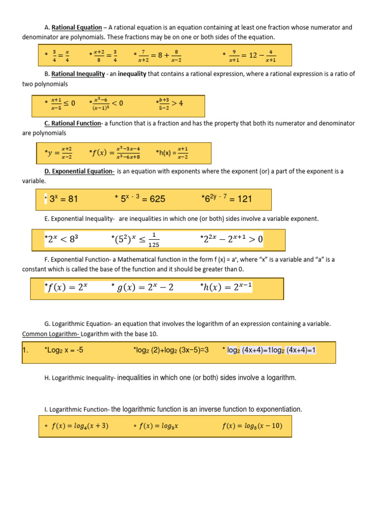 Math 1 Reviewer | PDF