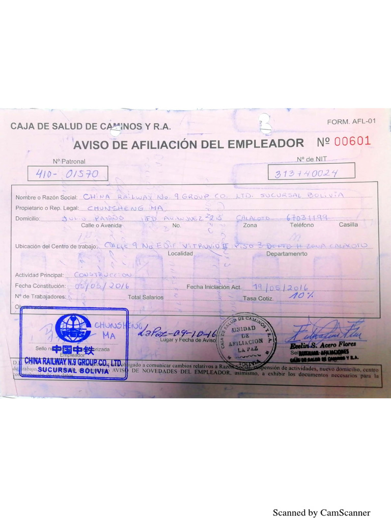 Formulario de Inscripcion Caja Caminos Crec 9 | PDF