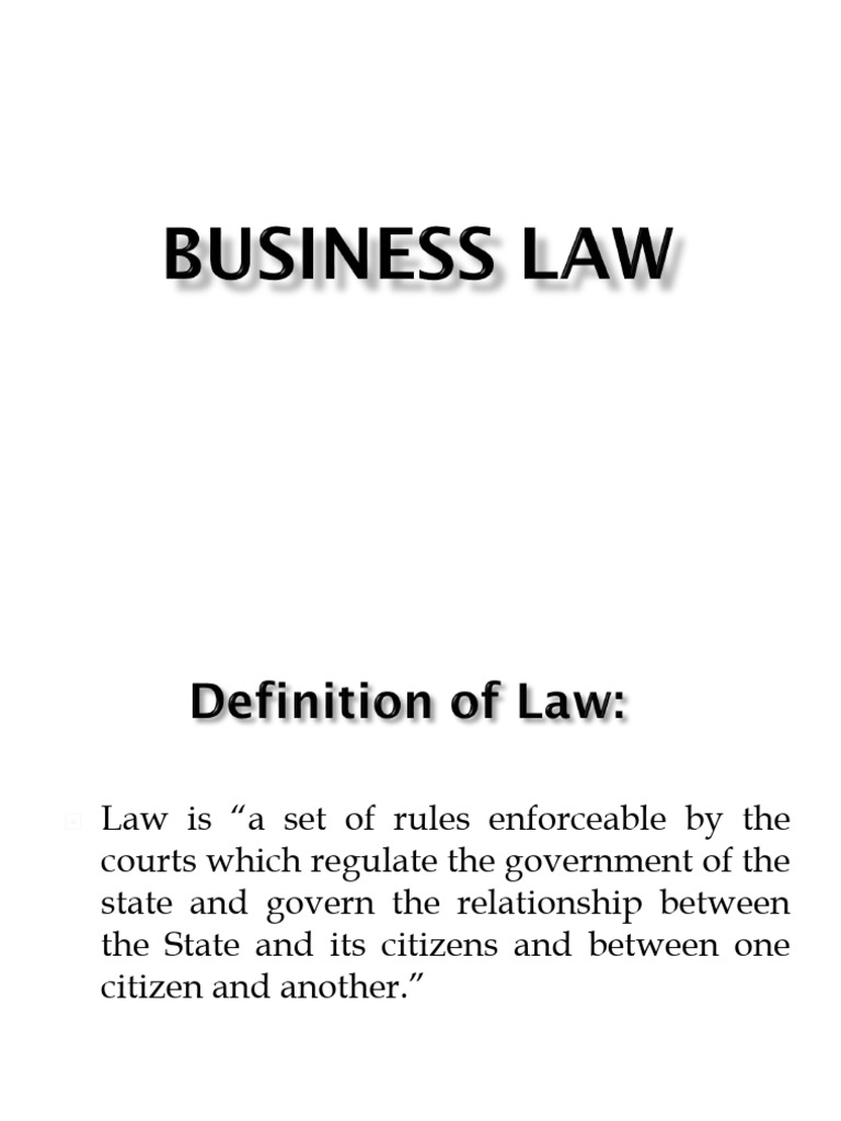 Business Law 1 Introduction | PDF