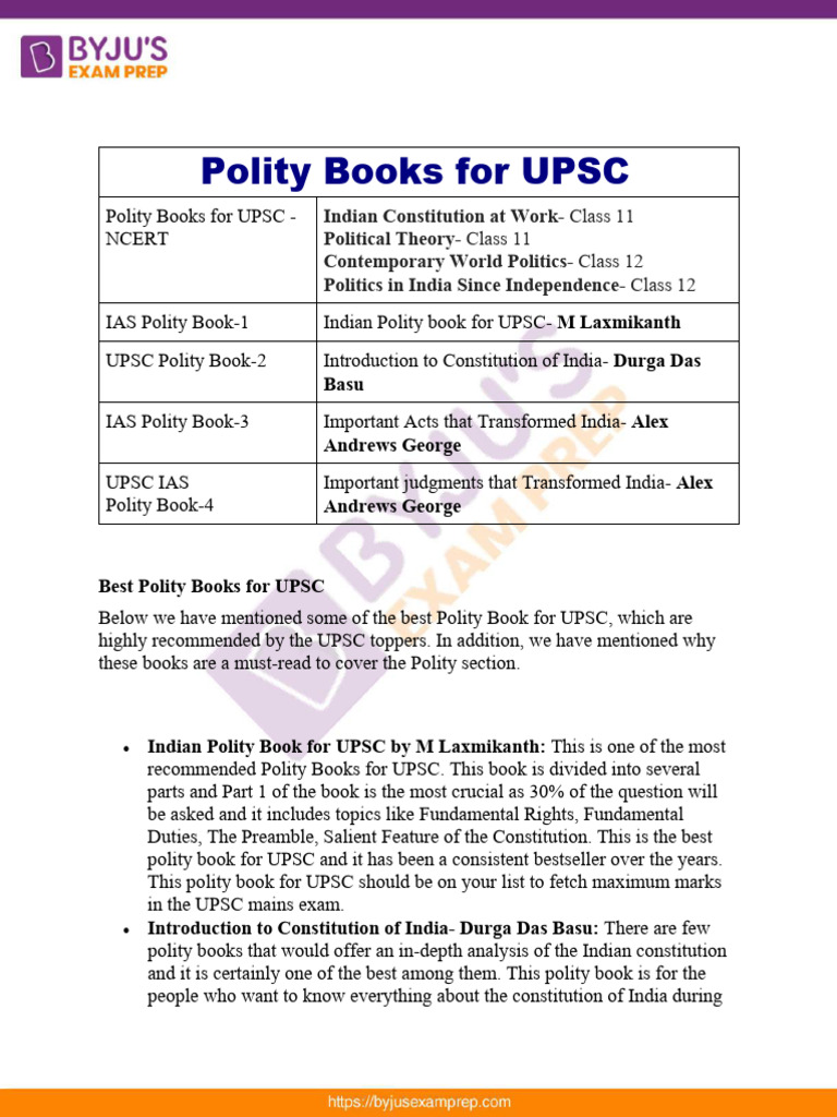 Polity Books For Upsc 34 | PDF
