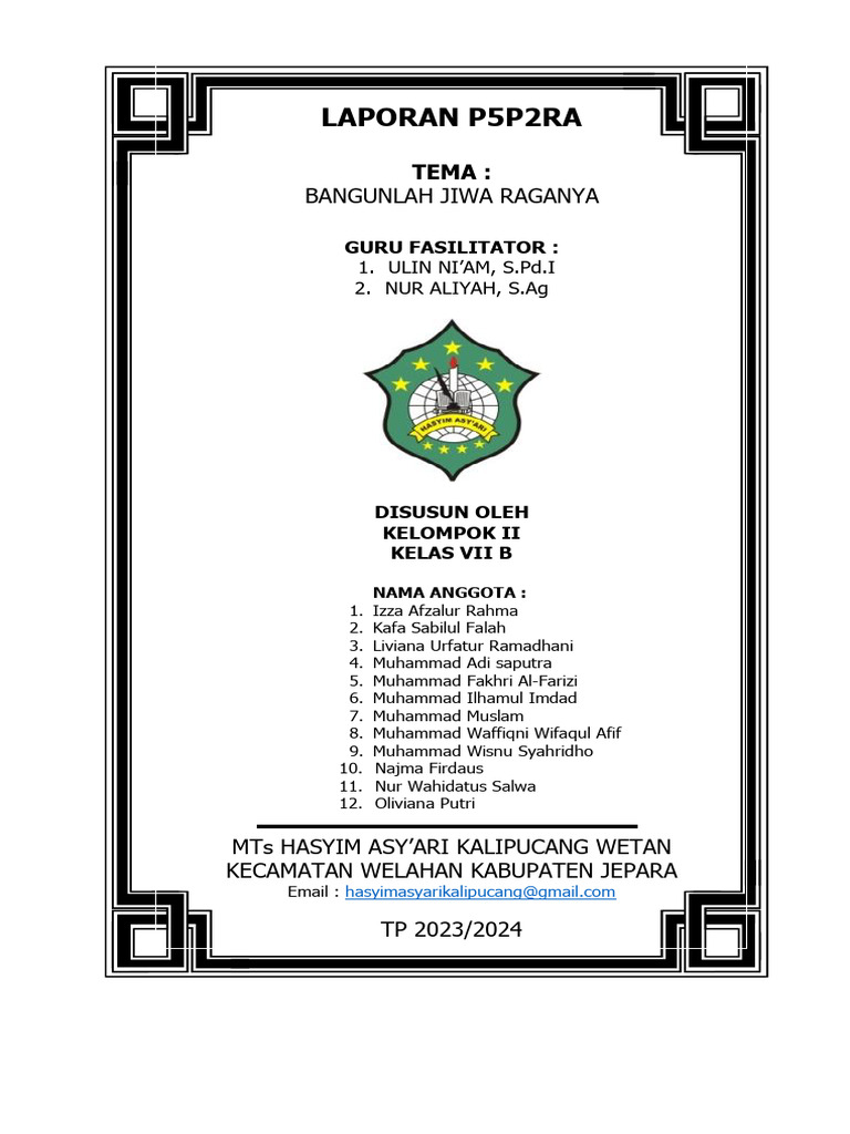 Laporan P5P2RA Tema Bangunlah Jiwa Raganya | PDF