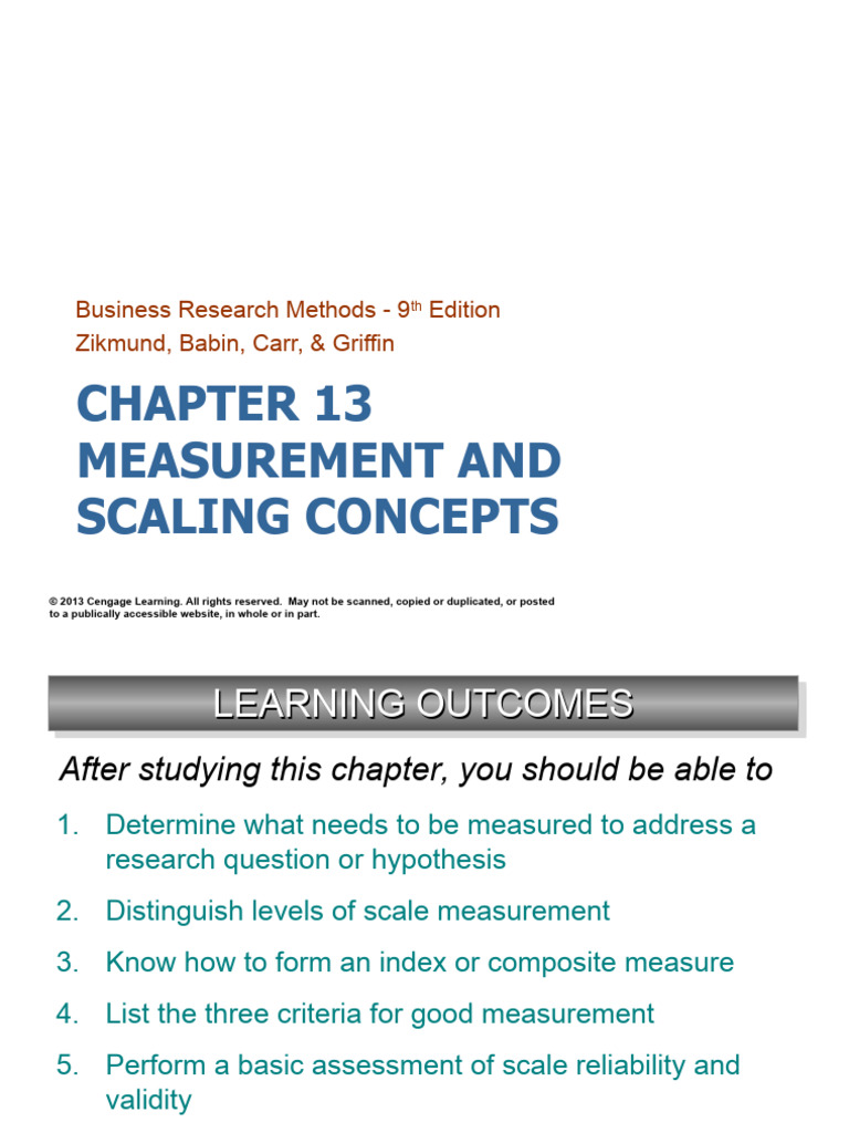 BRM - 9e - PPT - CH - 13 Student | PDF | Validity (Statistics) | Level Of Measurement