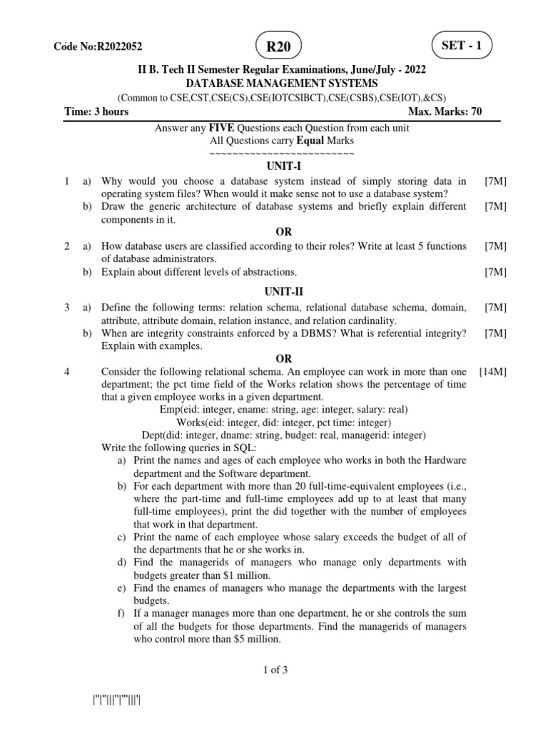 r20 Dbms Regular Paper 2022. | PDF r20 Dbms Regular Paper 2022. | PDF