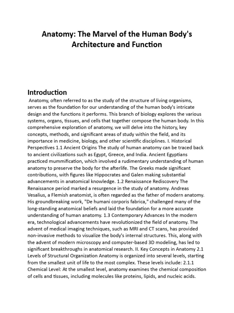 Exploring Human Anatomy: Structure & Function | PDF